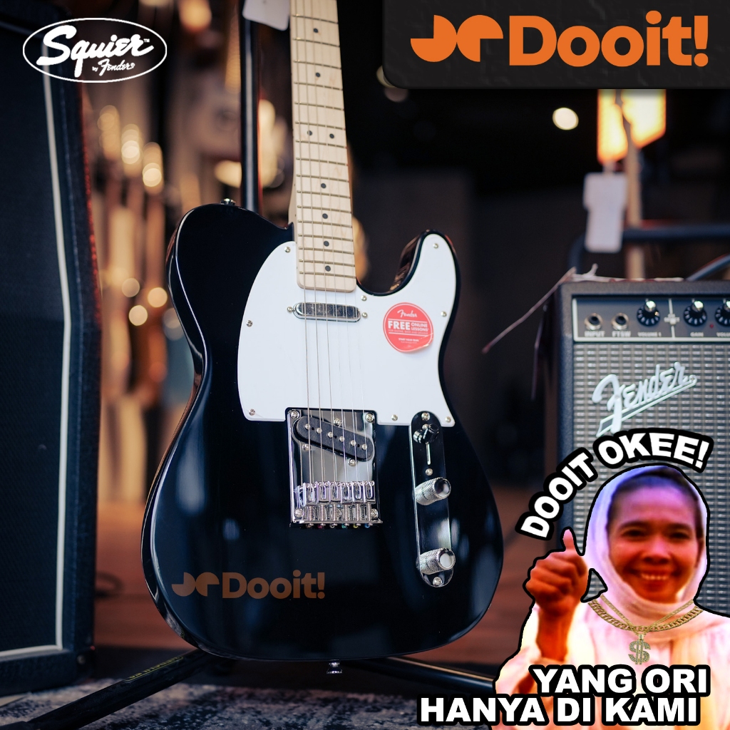 Jual Squier Sonic Telecaster w/White Pickguard MAPLE FB Electric Guitar Elektrik - BLACK ...