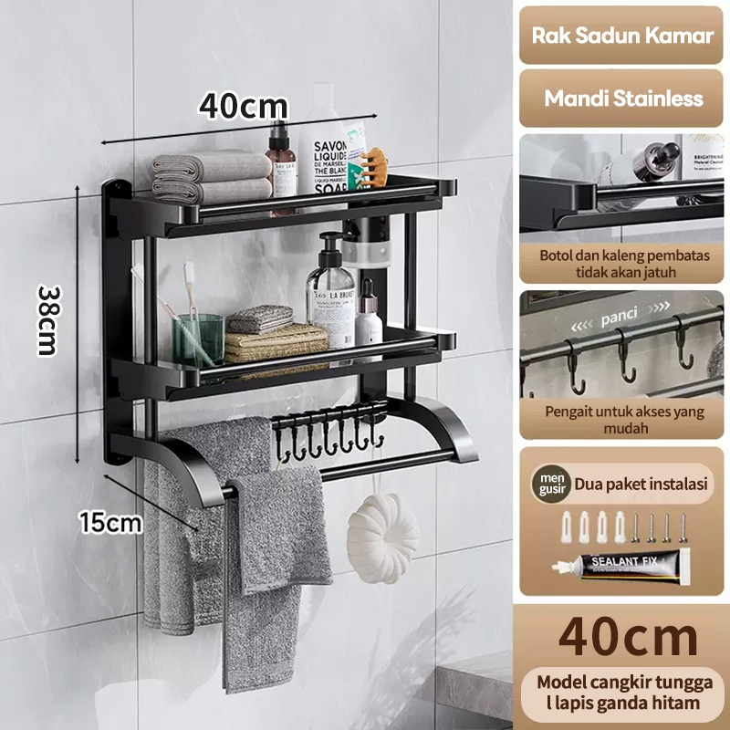 Jual Rak Handuk Gantungan Dinding Stainless Steel Rak Dinding Rak Bumbu ...