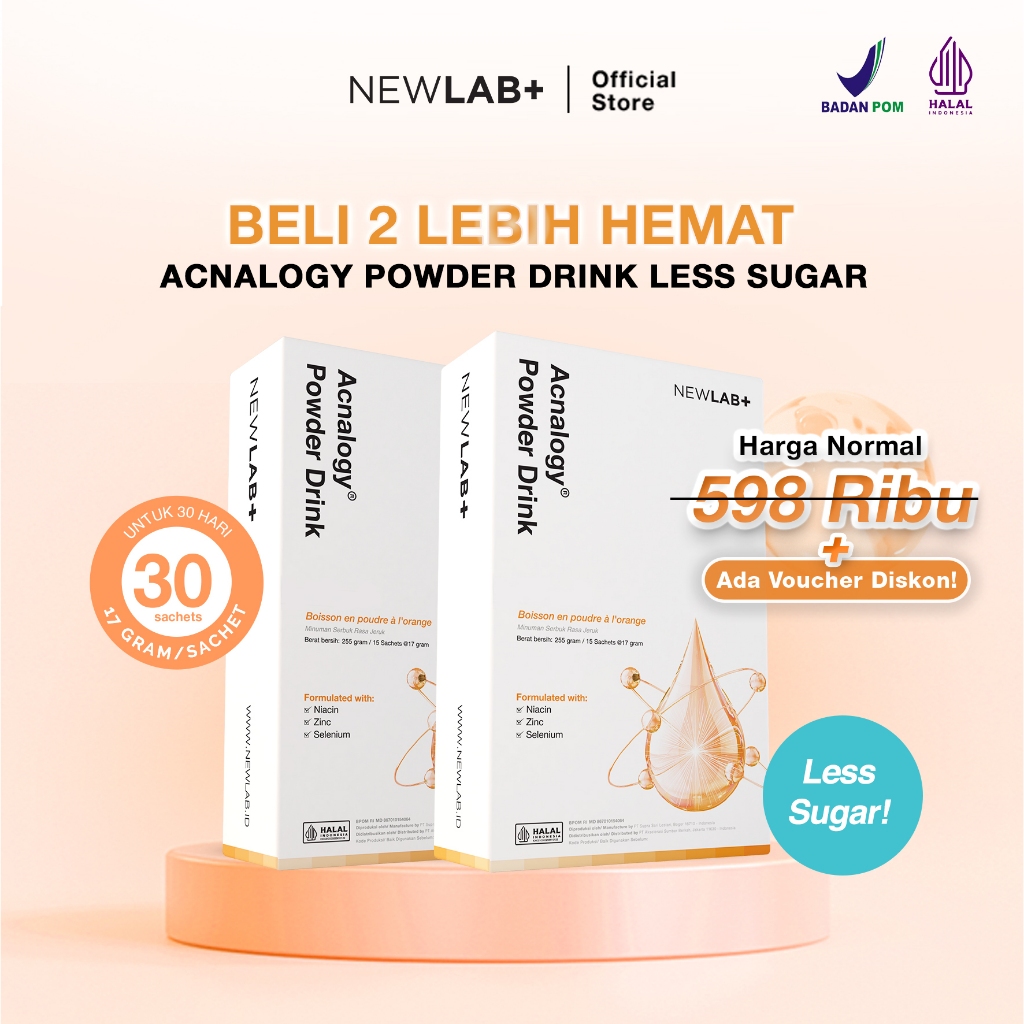 Jual NewLab Paket Hemat 2 Acnalogy Powder Drink | Minuman Anti Jerawat ...