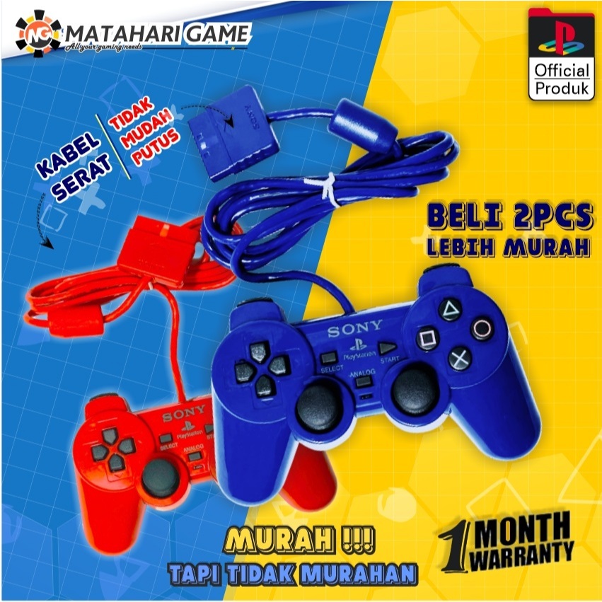 Jual [ 2 Pcs Promo ] Stik Stick PS2 Kabel Serat Warna Biru Sony ...