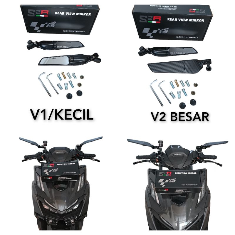 Jual Spion winglet universal matic bebek kaca cembung bening S2R full ...