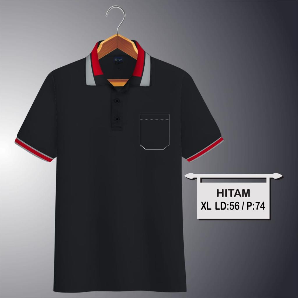 Jual liso.wear - Kaos Polo shirt pria polos saku kerah kombinasi lengan ...