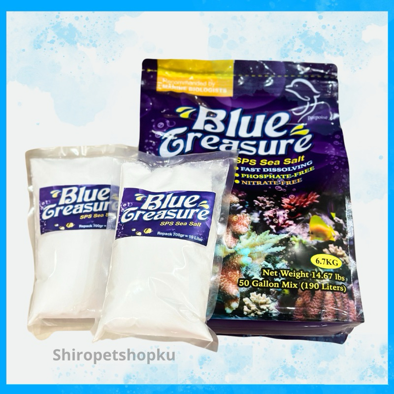 Jual Blue Treasure SPS Sea Salt Repack 700 gr 19 Litter air Garam ASW ...