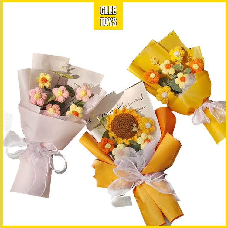 Jual GLee Bunga Rajut Sunflower Daisy Rose Tulip | Crochet Flower ...