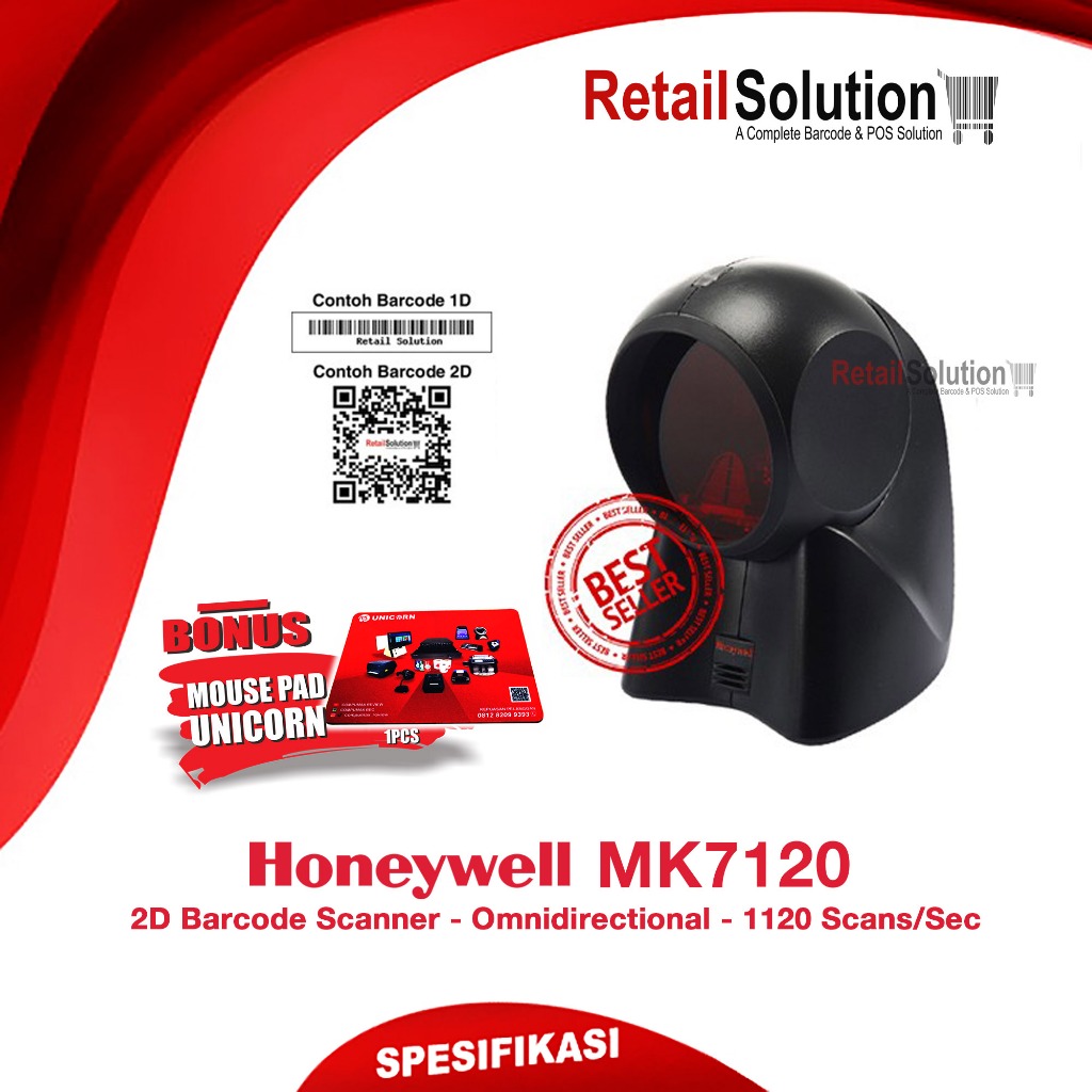 Jual Barcode Scanner 1D Omni USB Serial RS-232 - Honeywell Honey Well ...