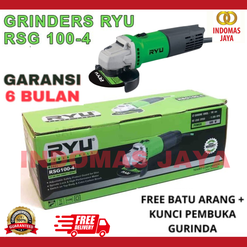 Jual Ryu Mesin Gerinda Tangan 4 inch RSG 100-4 RSG100-4 Grinda Gurinda Grinder | Shopee Indonesia