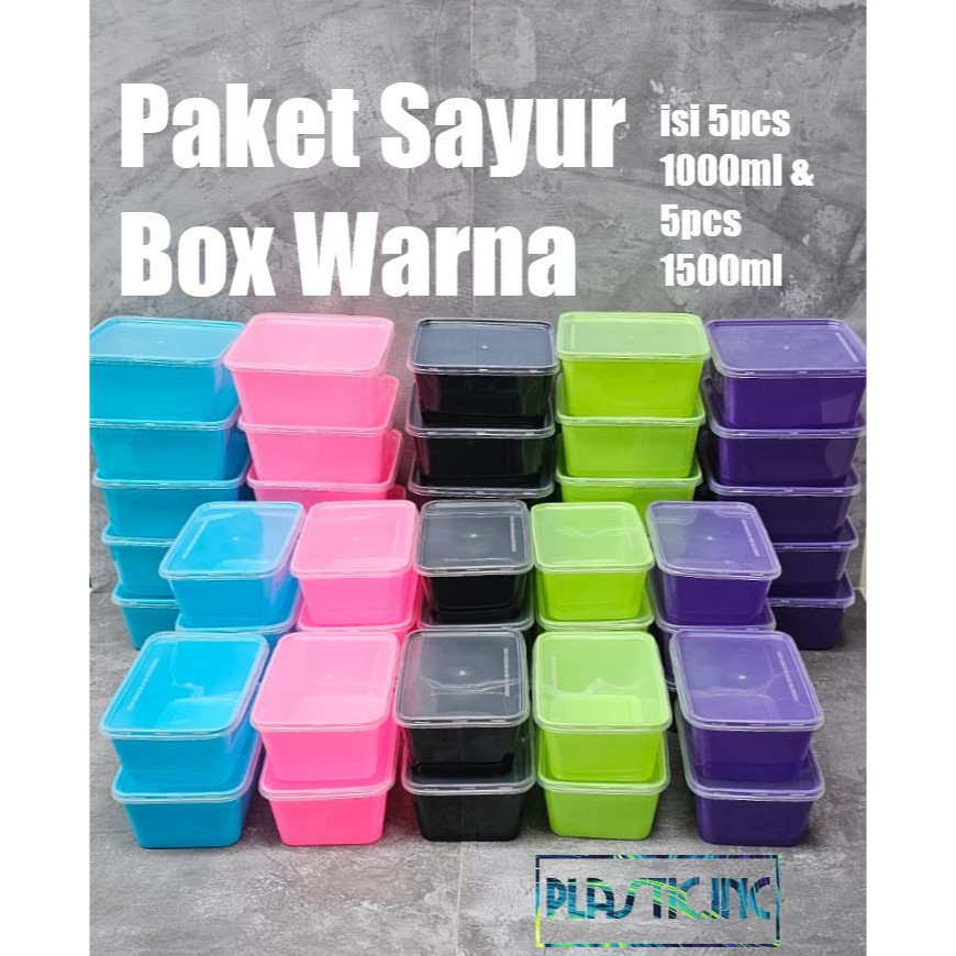Jual PAKET Sayur Box Set Warna isi 10 pcs (5pcs 1000ml & 5pcs 1500ml ...
