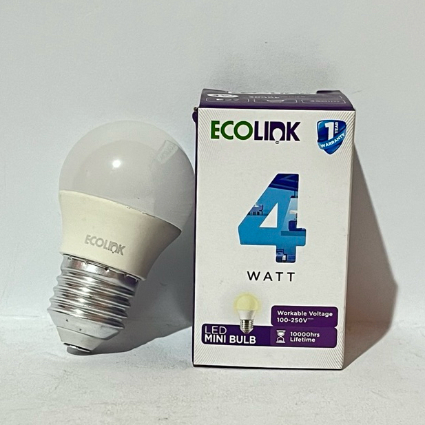Jual Ecolink Lampu LED Bohlam 4 Watt Mini Bulb 3000K Warm White Kuning ...