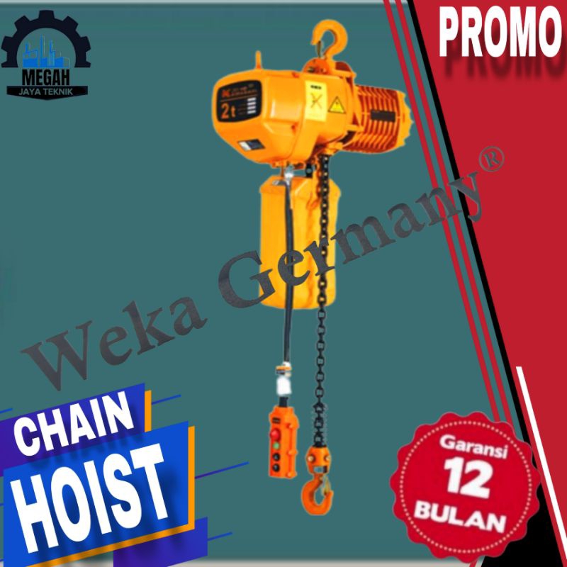 Jual ELECTRIC CHAIN HOIST 2 TON 12 MTR 220V/1 PHASE SINGEL CHAIN ...