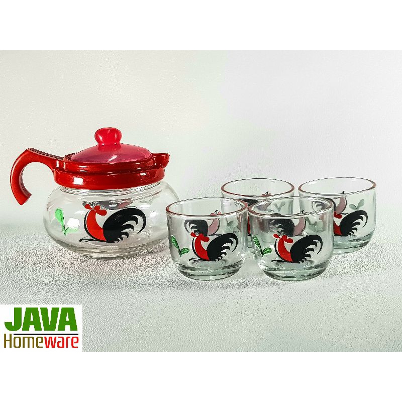 Jual TEKO SET MINI 5IN1 | TEA POT KUKURUYUK | TEKO SET MINI AYAM JAGO ...