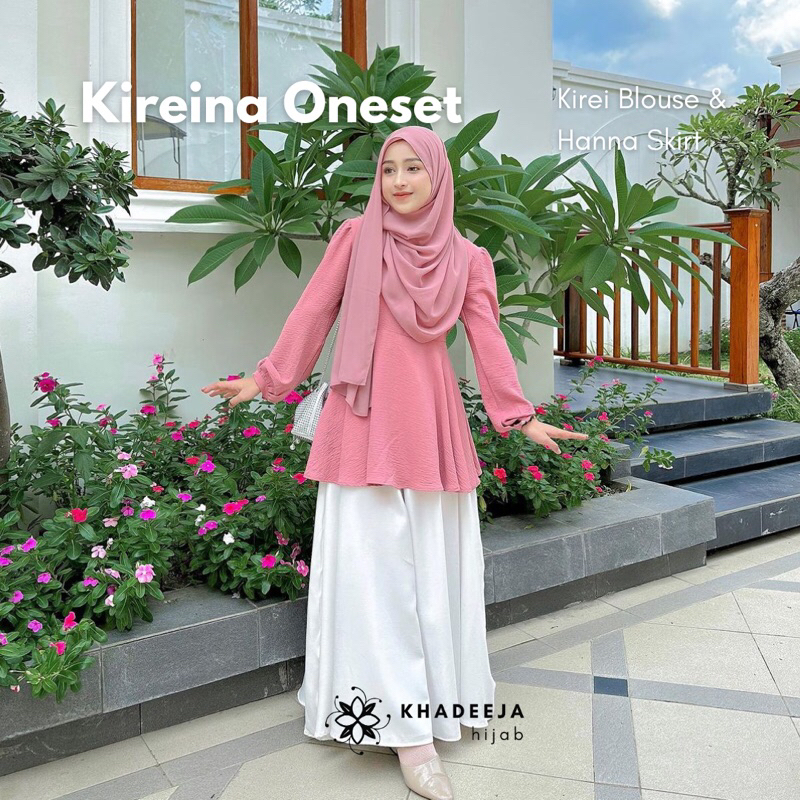 Jual Khadeeja Hijab x Kak Ara | KIREINA ONE SET | One Set Rok Remaja ...