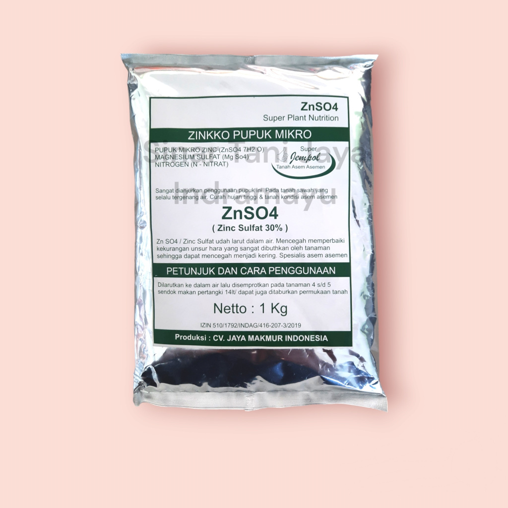 Jual Spesialis penetral Tanah Asem-aseman Zinc Sulfate ZnSO4 1kg ...