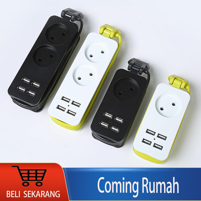 Jual top Kontak Traveling 2 Lubang Saklar + 4 Port USB/Kepala soket ...