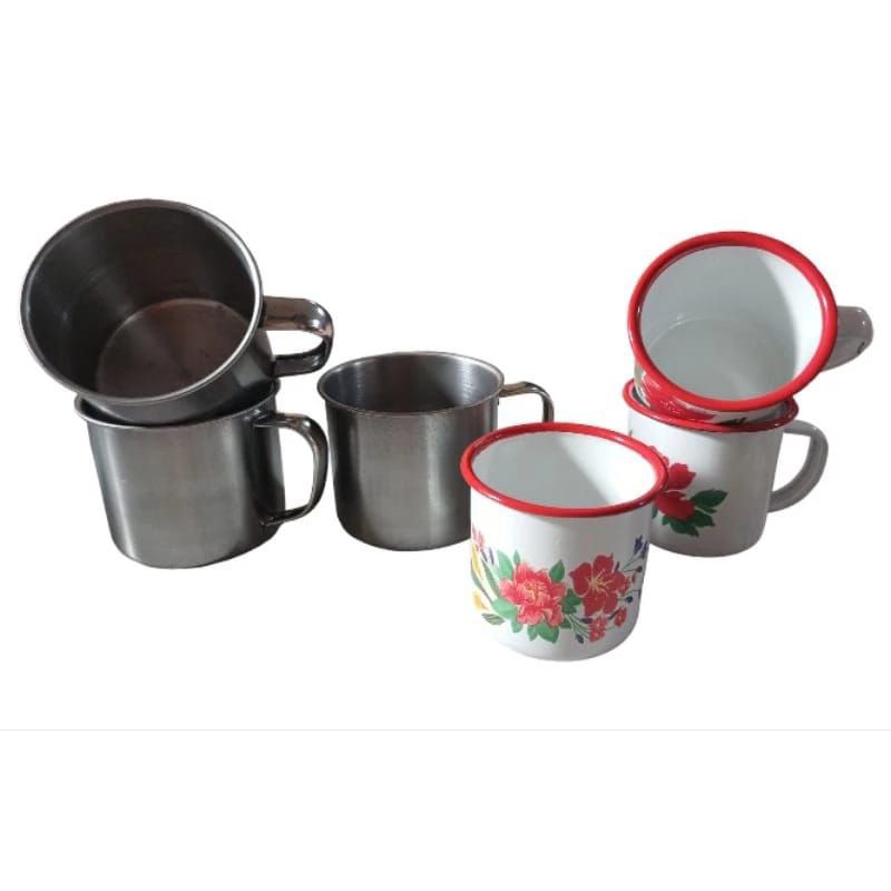 Jual MUG GELAS MINUM STAINLESS/GELAS MINUM KECIL/GELAS KOPI/GELAS JAMU ...