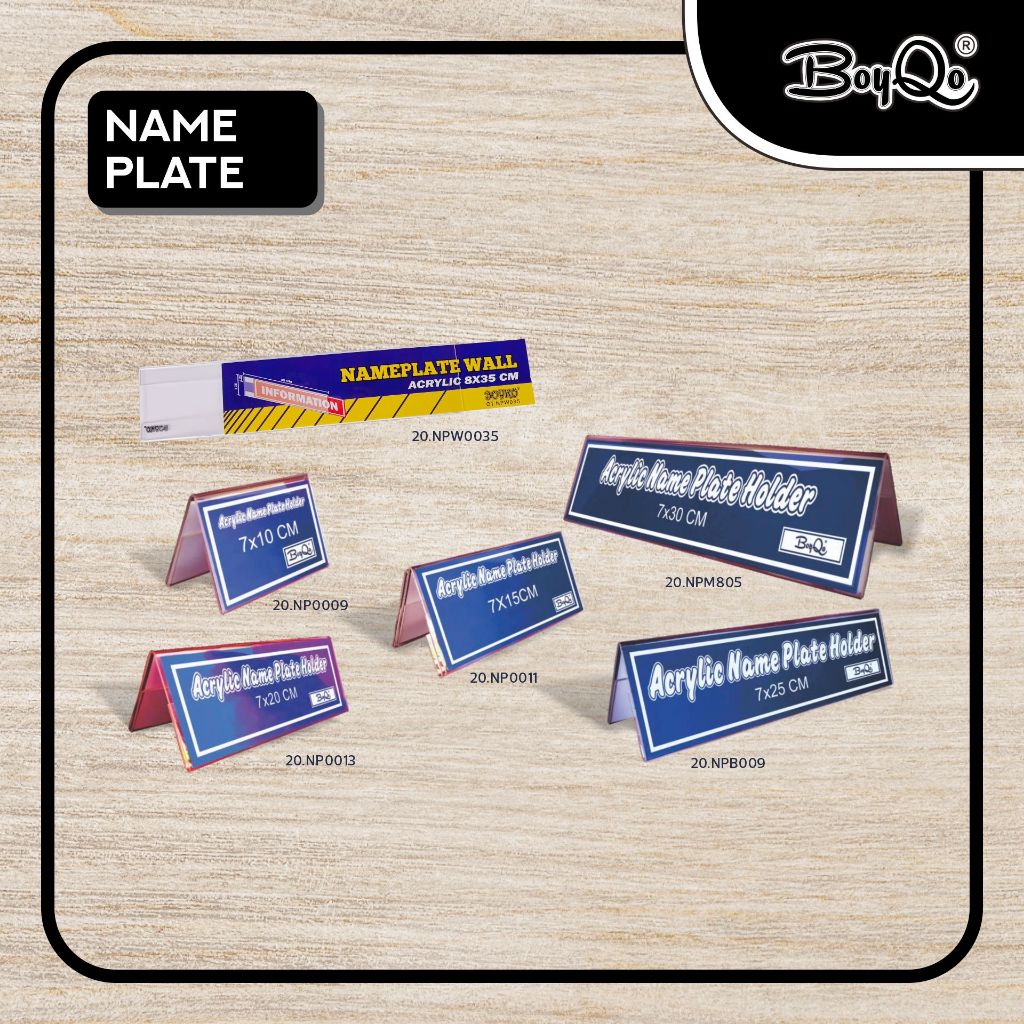 Jual BoyQo Papan Nama Meja Segitiga 2 Arah | Name Desk 2 Kaki 2 Arah ...
