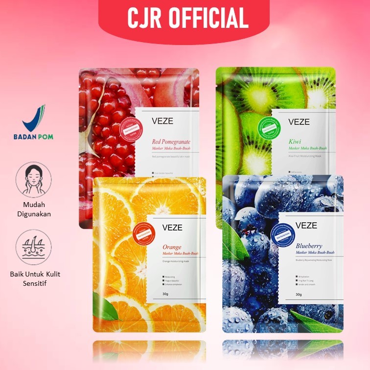 Jual VEZE Fruit Mask Masker Wajah Natural Sheet Mas CJR | Shopee Indonesia