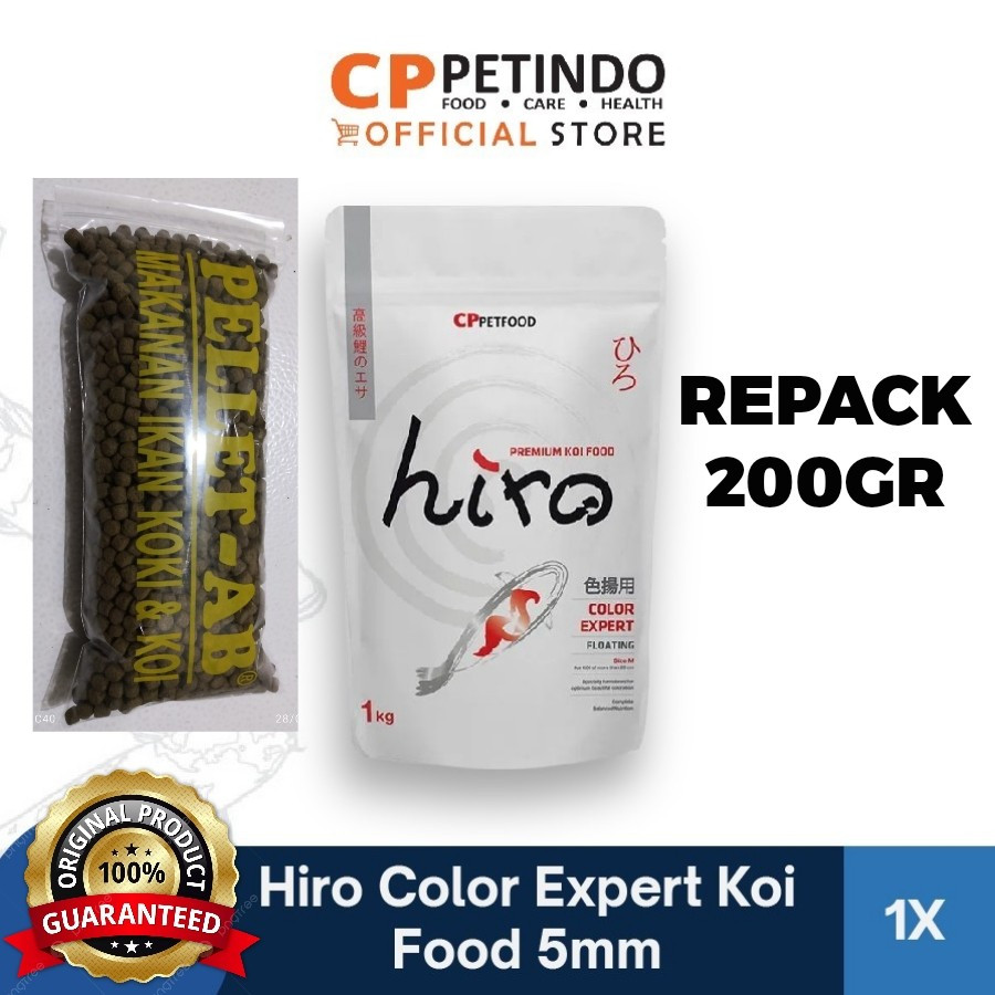 Jual Pelet Koi HIRO COLOR EXPERT Size M MEDIUM 5 MM Repack 200GR Pellet ...