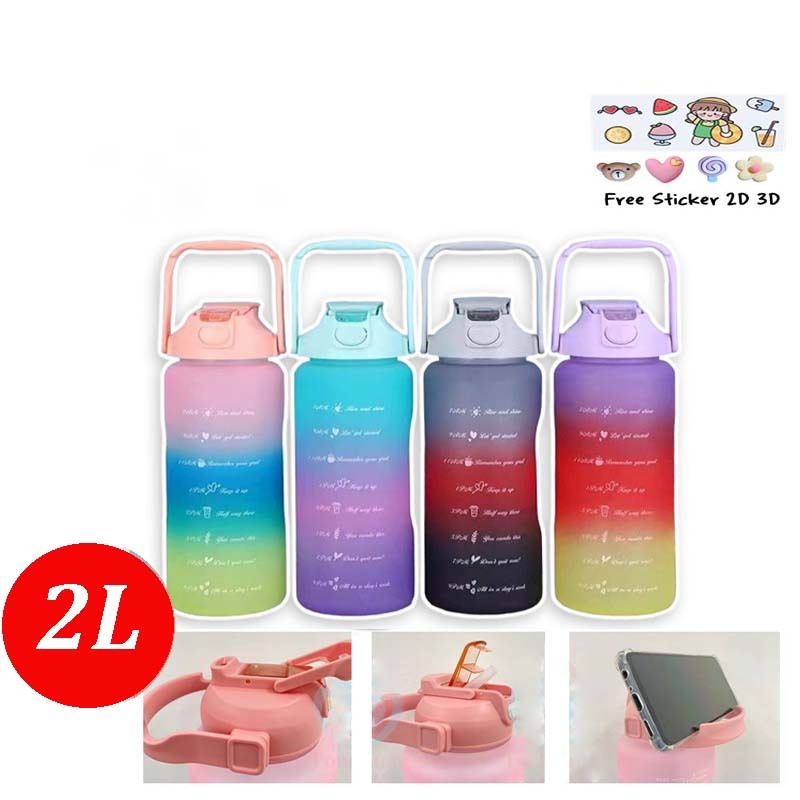 Jual PROHEMAT Botol Minum 2 Liter Botol Gradasi/Botol Viral/Tumbler ...