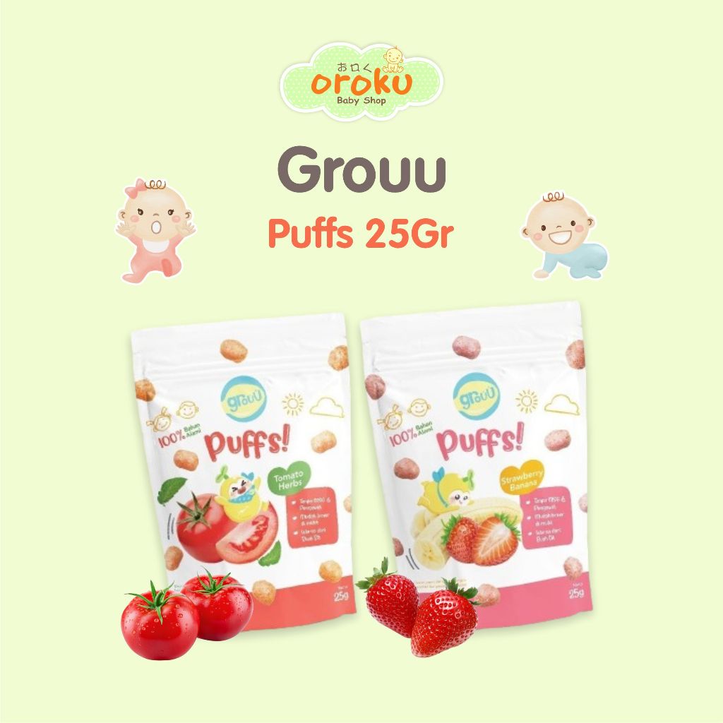 Jual GROUU PUFFS 25GR / CEMILAN MPASI / SNACK BAYI | Shopee Indonesia