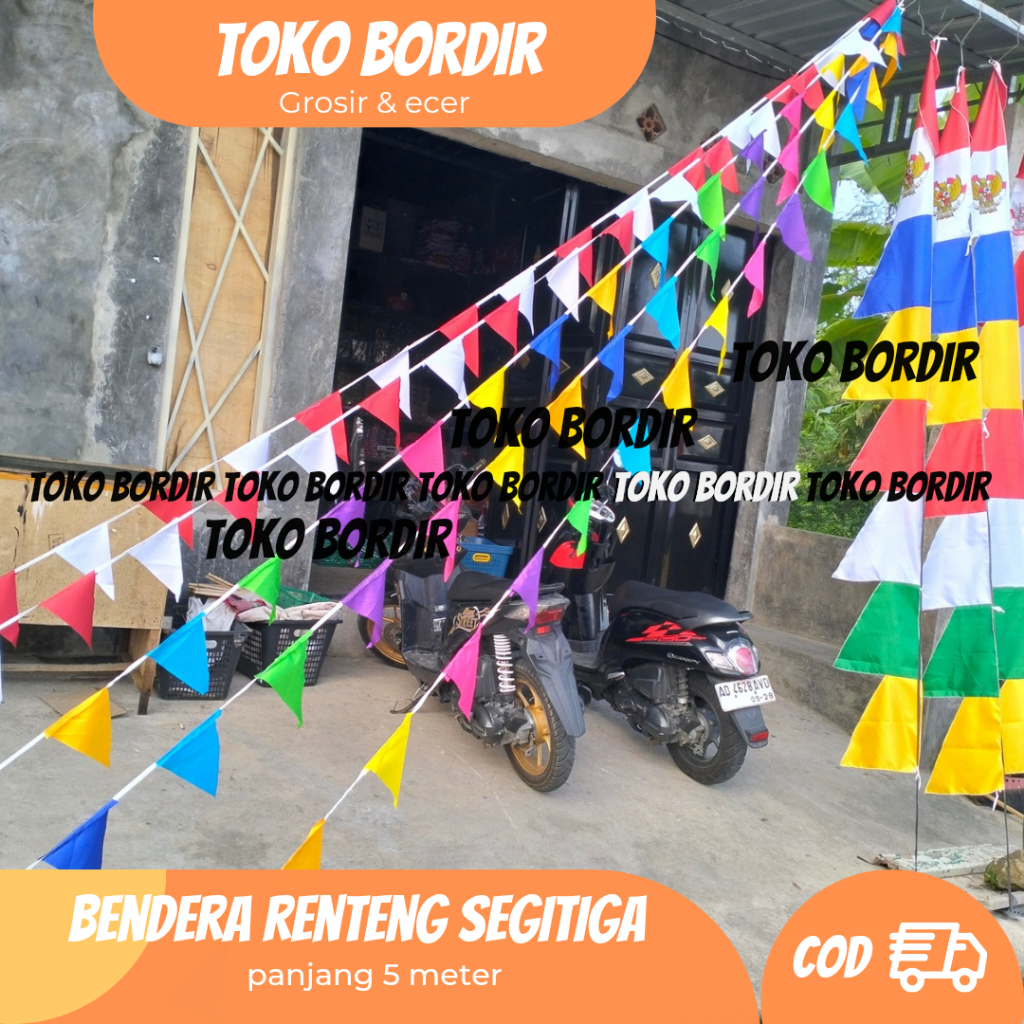 Jual Bendera renteng segitiga merah putih dan warna warni 5 meter | Shopee Indonesia