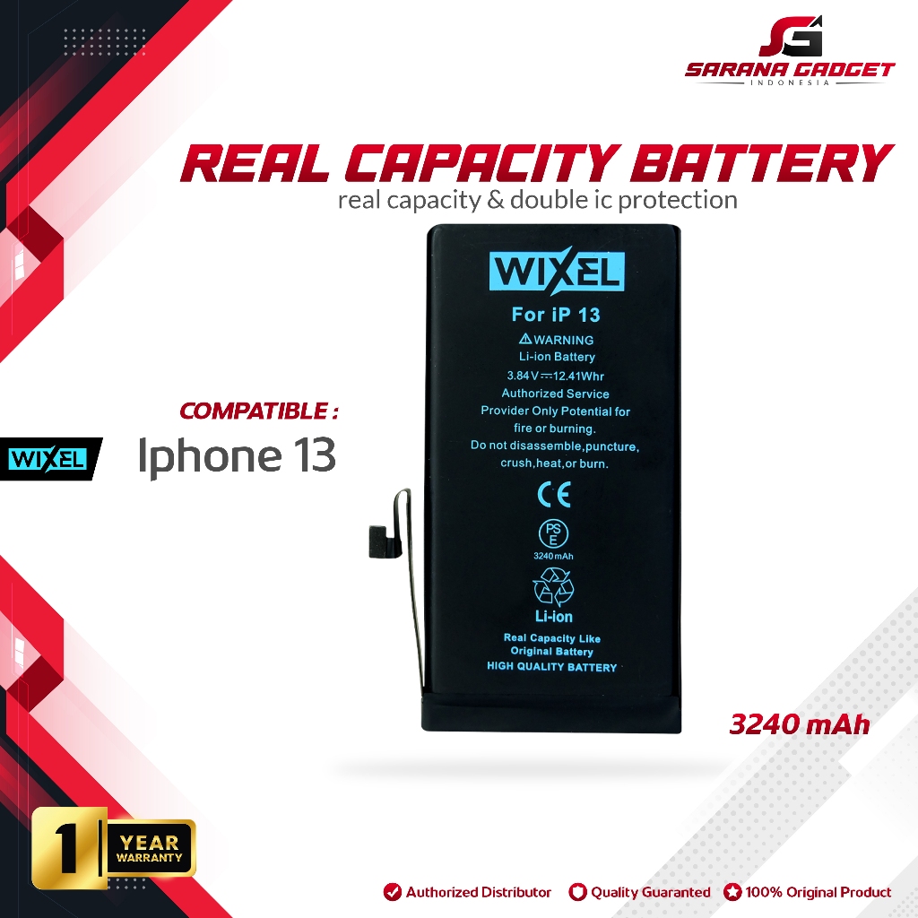 Jual WIXEL Baterai Iphone 13 Batre Batrai Battery Dual Double Power HP ...
