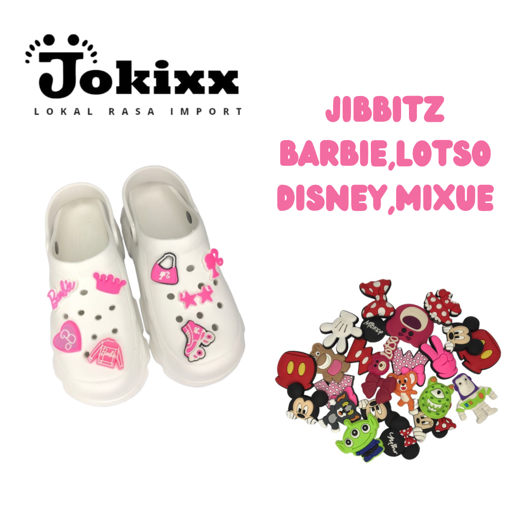 Jual JIBBITZ CHARM KARAKTER ANOMALI BARBIE LOTSO MIXUE DISNEY BT21 ...