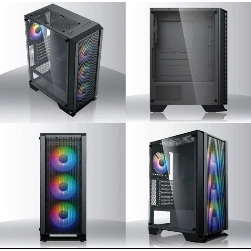 Jual Casing PC Infinity Nebula V4 ATX Mesh Front Panel Free 3 Fan ...