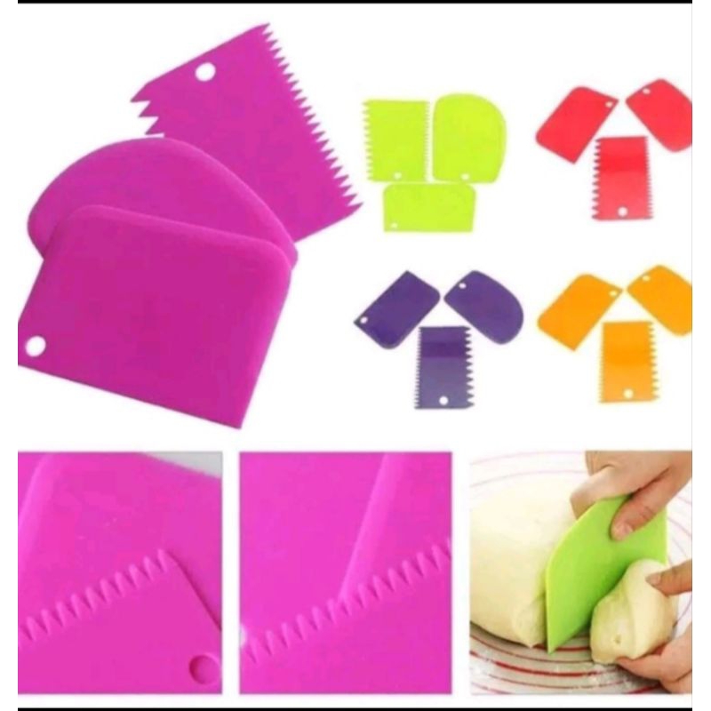 Jual Scraper kue 1 set isi 3 Perapi Kue Krim Tart Roti | Shopee Indonesia