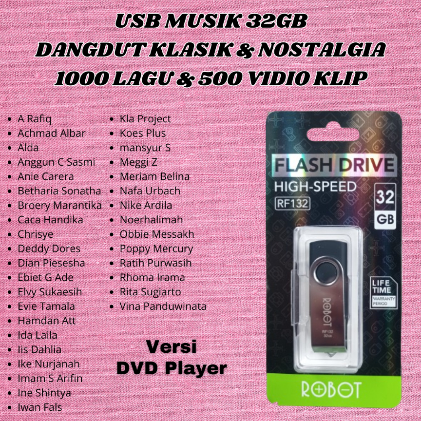 Jual Flashdisk Dangdut Klasik Nostalgia Indonesia USB 32GB Robot | Shopee Indonesia