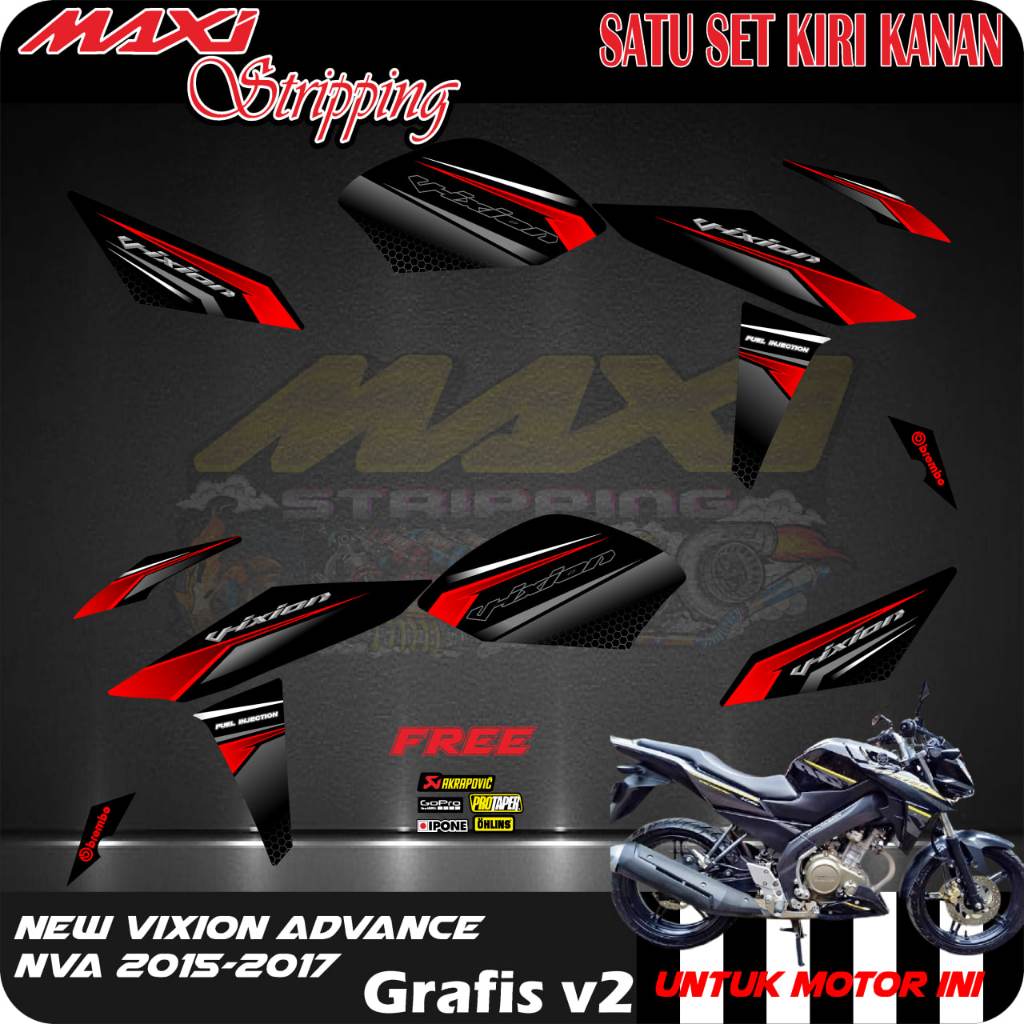 Jual Stiker striping Yamaha Vixion New NVA 2015-2017 Grafis v2 | Shopee Indonesia
