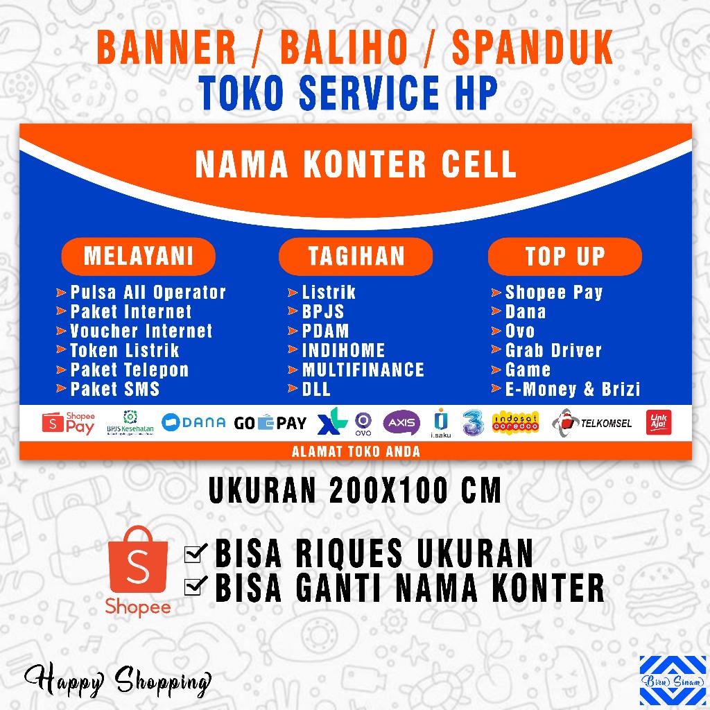 Jual Banner Spanduk KONTER HP Ukuran 200X100 CM MURAHHHH | Shopee Indonesia