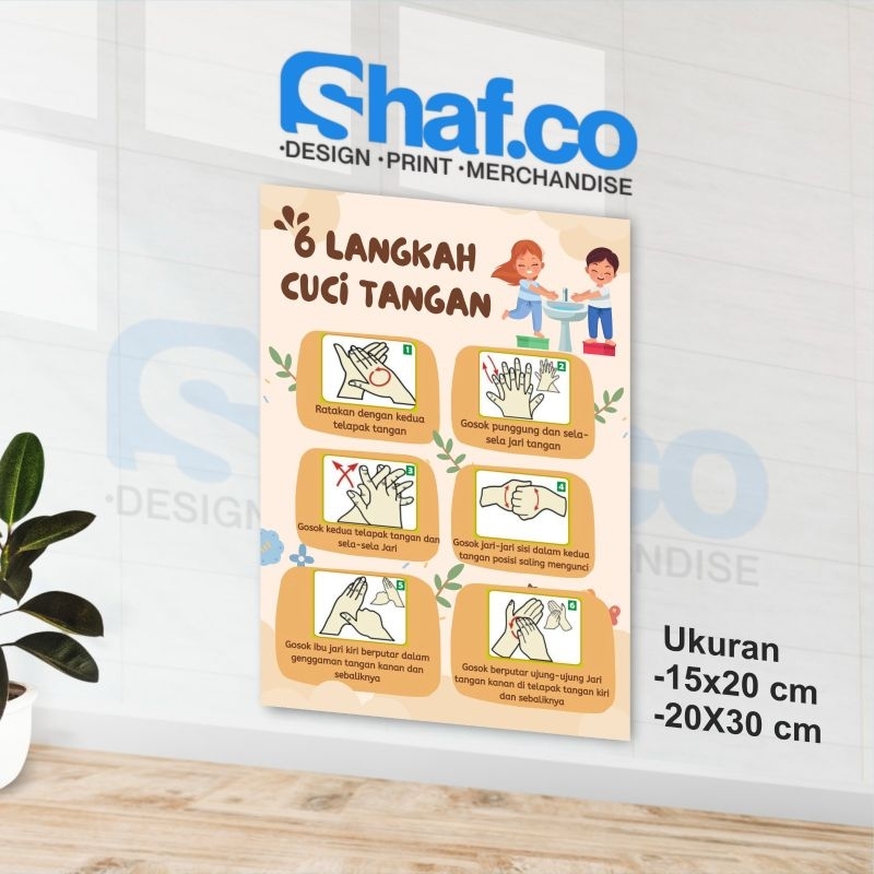 Jual STICKER 6 LANGKAH CUCI TANGAN KEREN | Shopee Indonesia