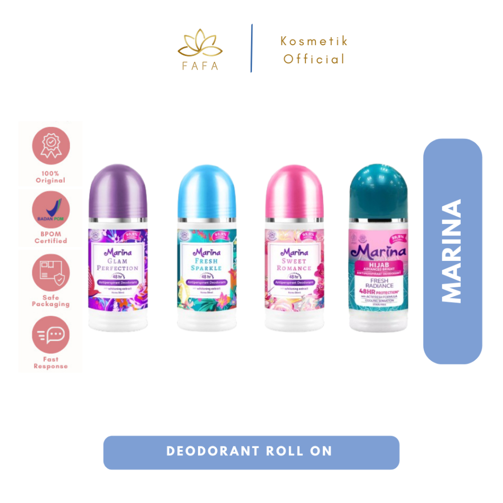 Jual MARINA Deodorant Roll On - Sweet Romance, Fresh Sparkle, Hijab Deo ...