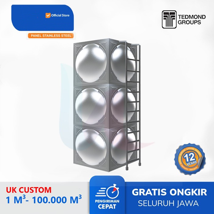 Jual TANGKI AIR PANEL STAINLESS STEEL 3000 LITER GRAND TANGKI FABRIKASI ...