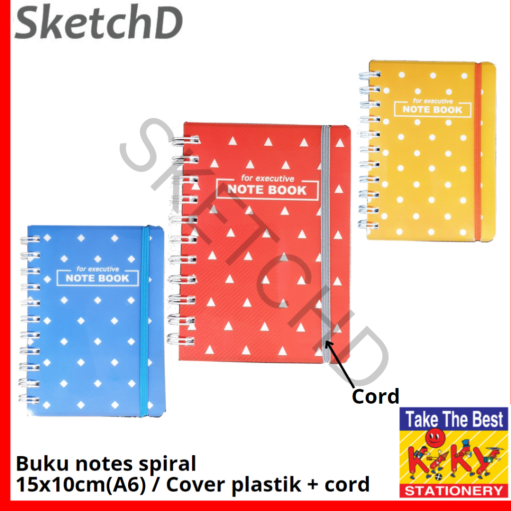 Jual Buku notebook spiral Kiky Note Book A6 80 lembar 15x10cm + karet ...