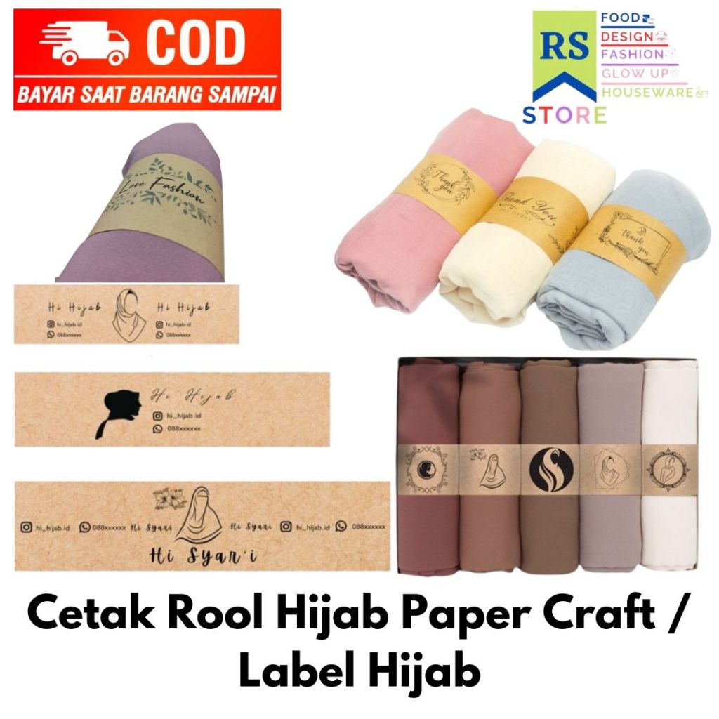 Jual roll hijab label / roll card hijab aesthetic / permium bahan tebal ...