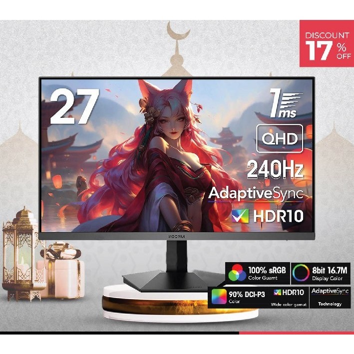 Jual KOORUI 27 inch Gaming Monitor QHD 2560 x 1440p 240Hz 1ms HDR10 ...