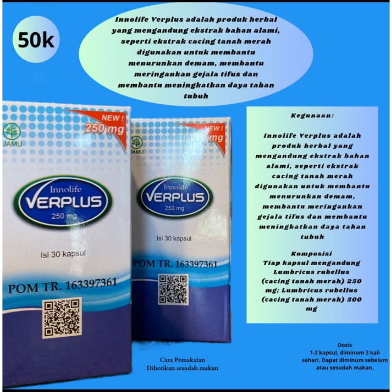 Jual Innolife Inolife Verplus Vermint Kapsul Cacing Asli Obat Tipes ...
