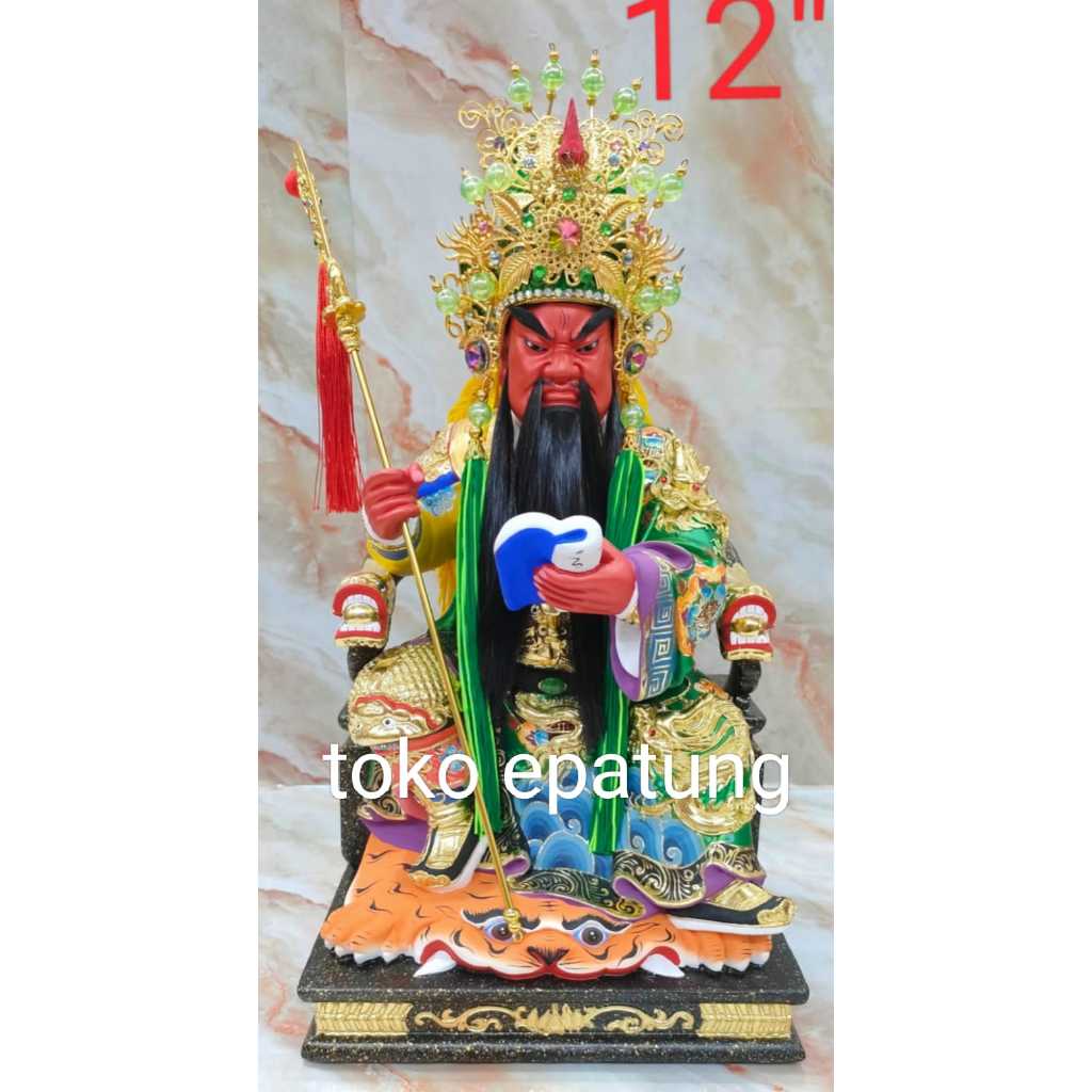 Jual patung dewa Kwan Kung / Kwan Kong - kayu taiwan - 12 inch -l ...
