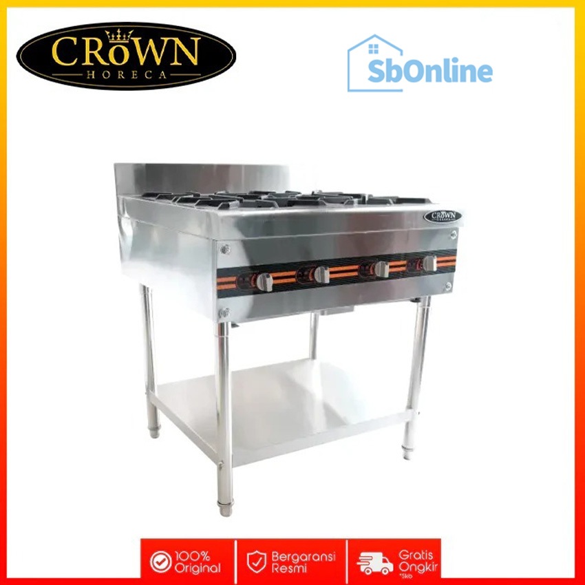 Jual CROWN Horeca YSN-ST4 Gas Stove 4 Burner / Kompor Gas 4 Tungku ...