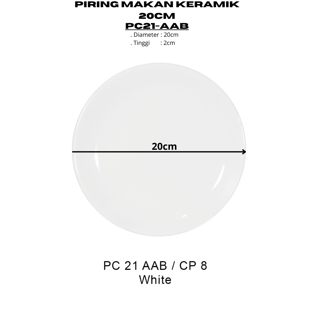 Jual Piring Makan Keramik 20CM (3PCS) Polos By Indo Keramik Piring ...