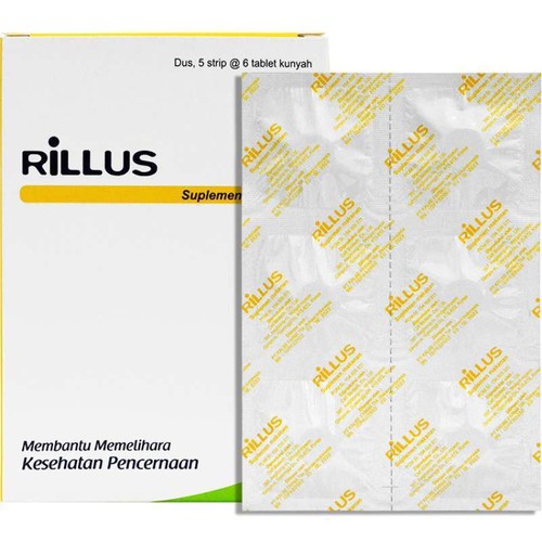 Jual RILLUS CHEWABLE 6 TABLET 1 STRIP SUPLEMEN KESEHATAN PENCERNAAN ...