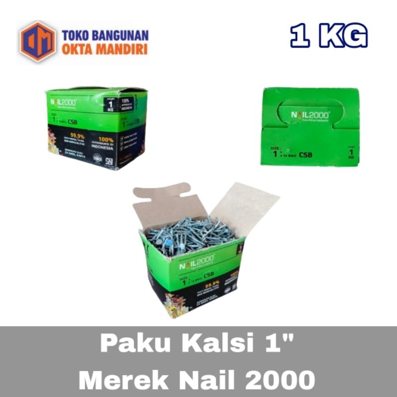 Jual OKM- Paku Calsi 1" (1KG) Nail 2000 - paku plafon - paku kalsiboard ...