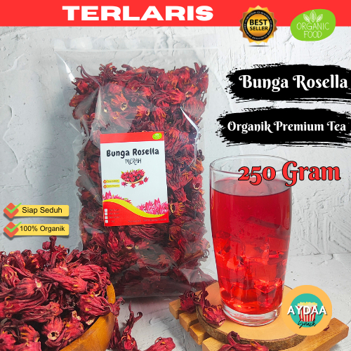 Jual BUNGA TEH ROSELLA MERAH KERING 250 GRAM PREMIUM ORGANIK ALAMI ...