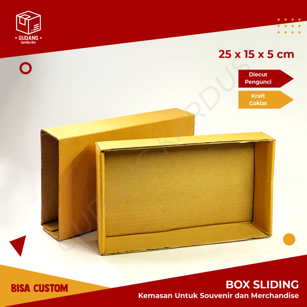 Jual Slide box (25 x 15 x 5 cm) (slidding) Karton/Polos/Kardus/Hampers ...