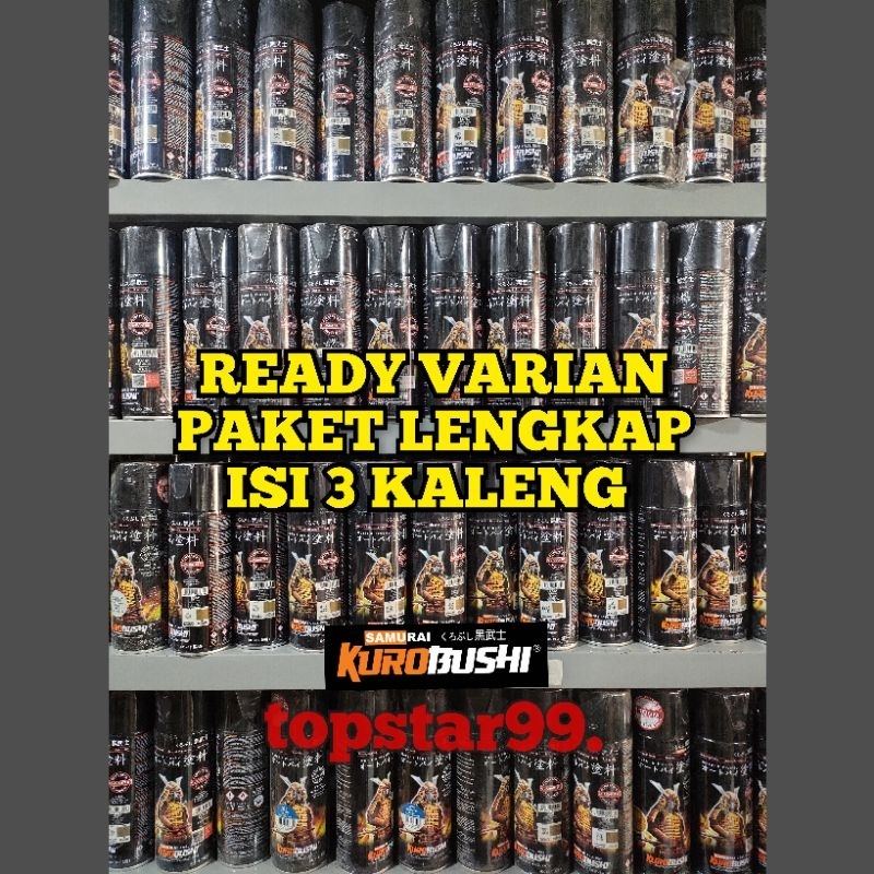 Jual Samurai Paint Pilok Cat Semprot Ready Semua Varian Warna Paket Lengkap 3 Kaleng Black Hitam ...