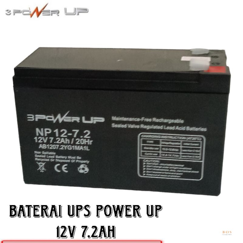 Jual BATERAI UPS AKI POWER UP 12V 7.2AH ORIGINAL POWER UP | Shopee Indonesia