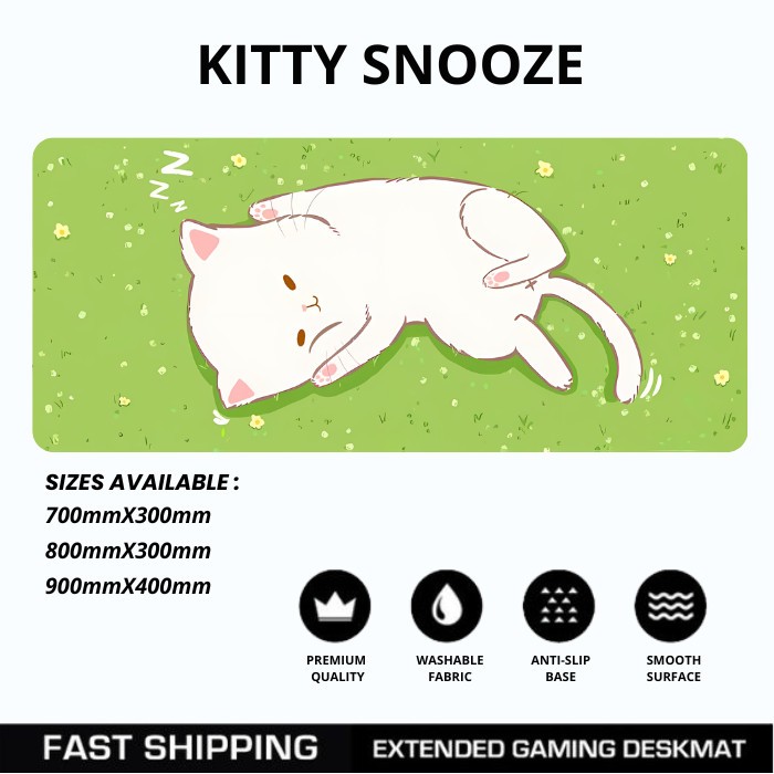 Jual Nekomech Deskmat Deskpad Mouse Pad Kitty Snooze XL Large Aesthetic | Shopee Indonesia