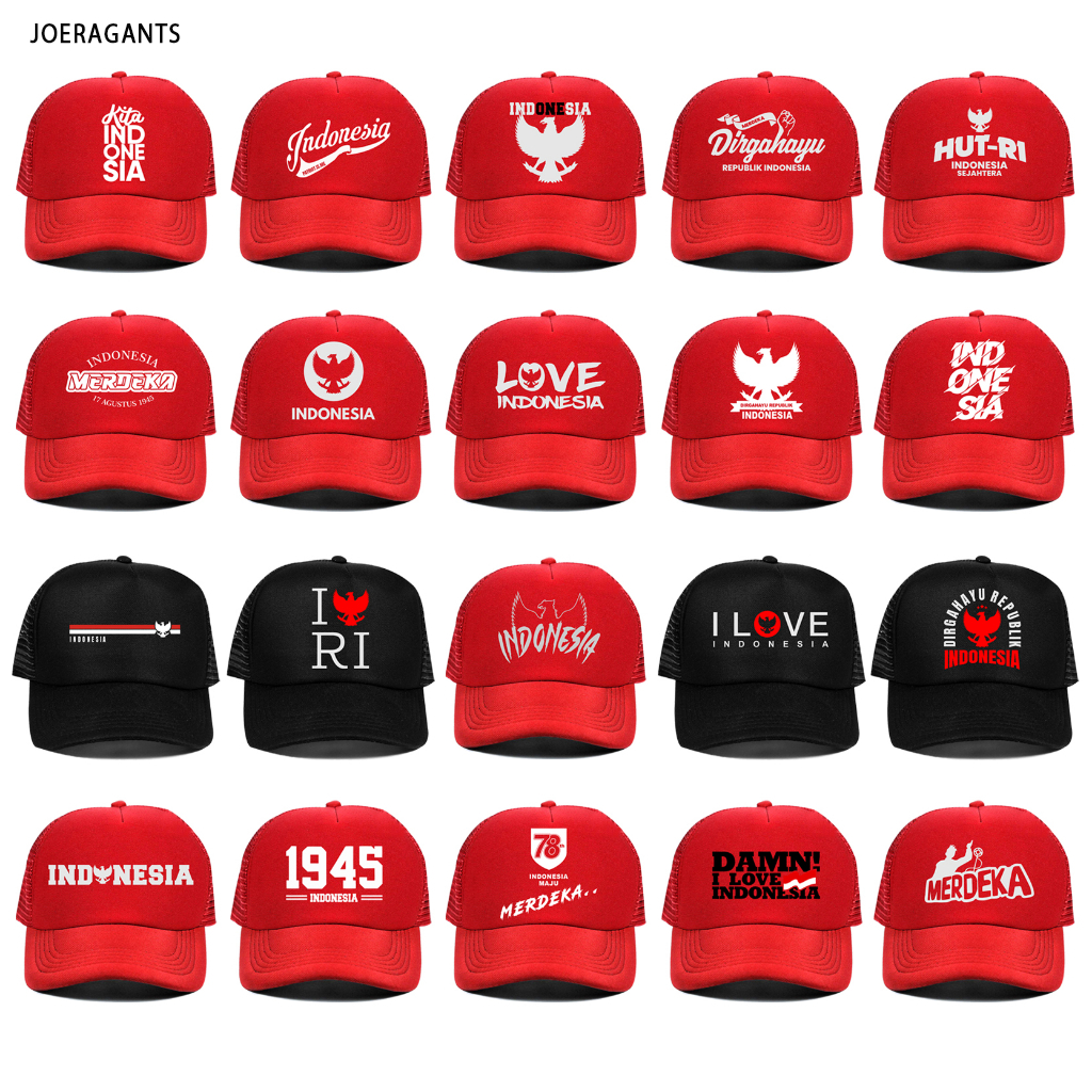 Jual Topi Trucker Dewasa HUT RI / Topi Indonesia / Topi Dirgahayu ...