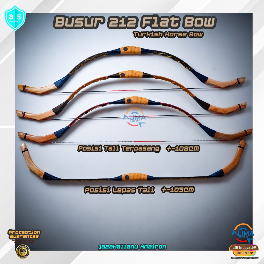 Jual Busur Fiber Flat Dewasa Tipe Turkish 30Lbs-50Lbs Olah Raga Panahan ...